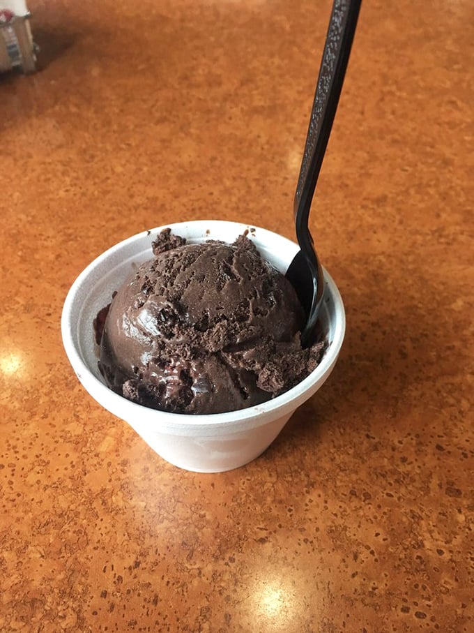 This isn't just chocolate ice cream&mdash;it's the cool, creamy finale to a barbecue symphony, proving Midwest Best understands the importance of endings.