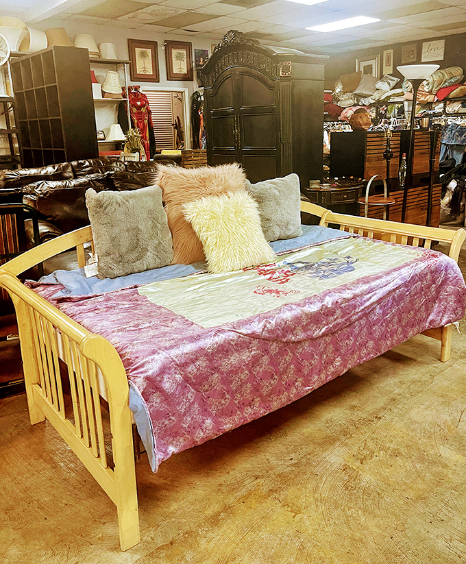 This daybed says "come lounge with a book" while the pillows whisper "or maybe just take a nap." Either way, you win.
