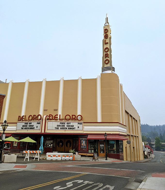 The Del Oro's iconic vertical sign has lit the way to cinematic escapes for generations, a beacon of storytelling in the heart of town.