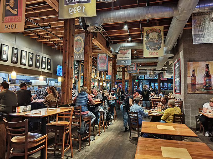 Where beer dreams come true. The bustling interior captures that perfect moment when conversation flows as freely as the taps.