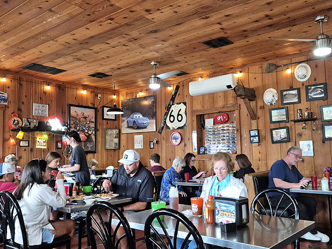 Strangers become neighbors across these tables, united by the universal language of "mmm" and "pass the ketchup, please."
