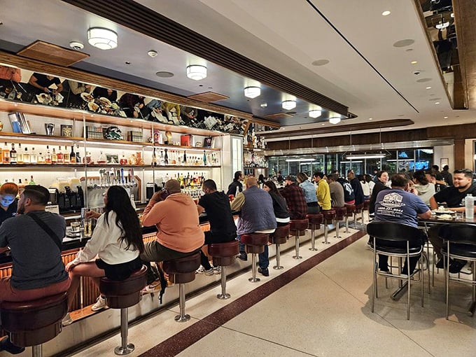 The packed bar area speaks volumes&mdash;when locals consistently choose your counter seats, you know you're doing something right.