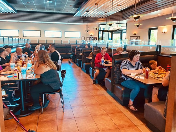 The congregation of the faithful. Diners of all ages gather in this temple of deliciousness, united by their devotion to perfect pastrami.