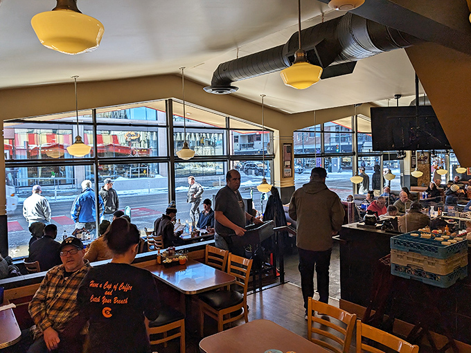 Morning rush at Sam's: Where Denver locals gather to fuel up before conquering mountains, spreadsheets, or just another Tuesday.