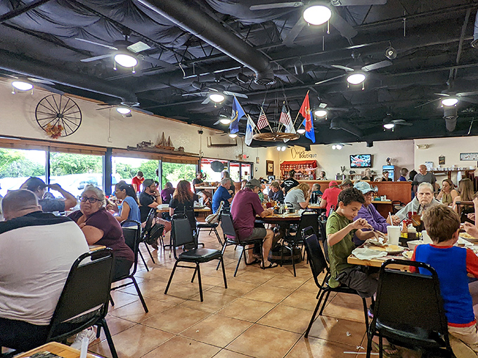 The universal language of good food brings everyone together. Notice the lack of phones&mdash;real connection happens over biscuits and gravy.