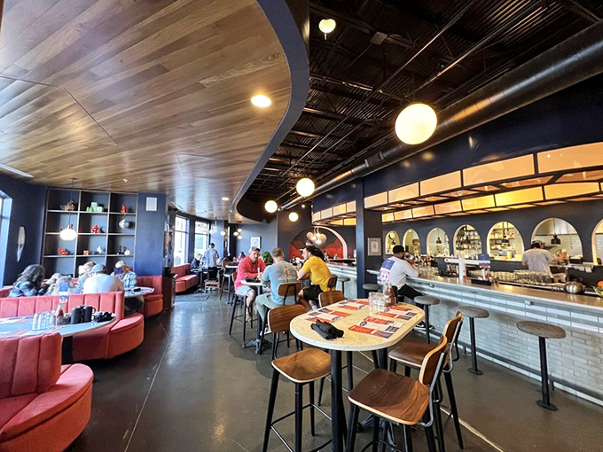 Locals know the counter seats offer prime viewing of the culinary choreography&mdash;the Mercury's dining room fills with regulars seeking their cosmic comfort food fix.