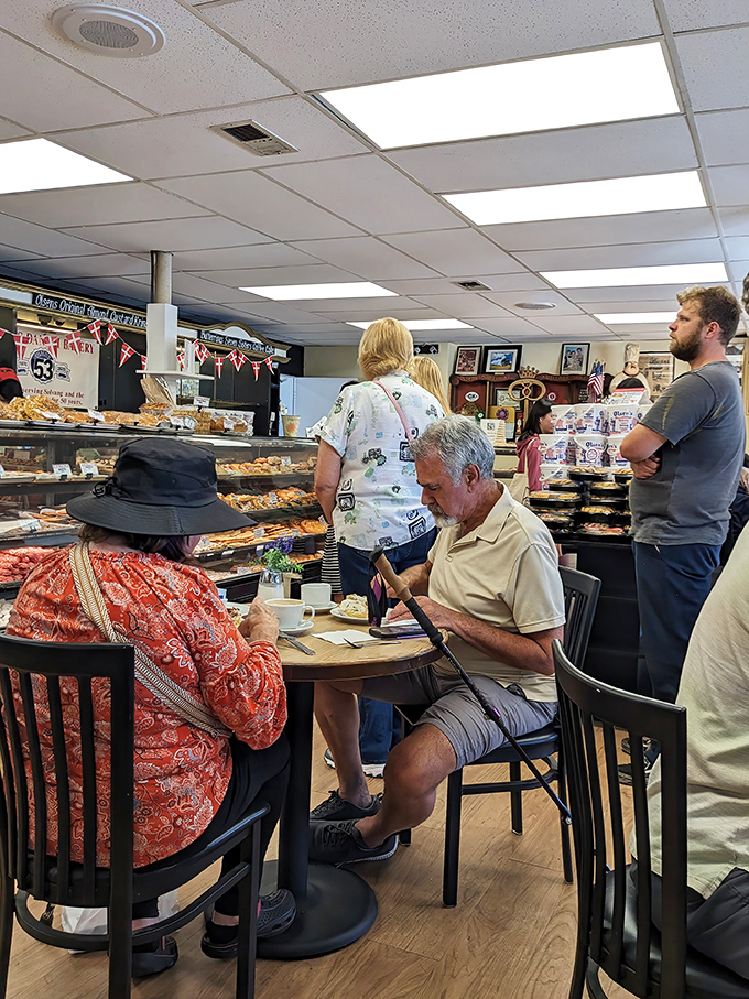 Locals and tourists alike find common ground in the universal language of pastry appreciation. Some relationships are built on less solid foundations than Danish baking.