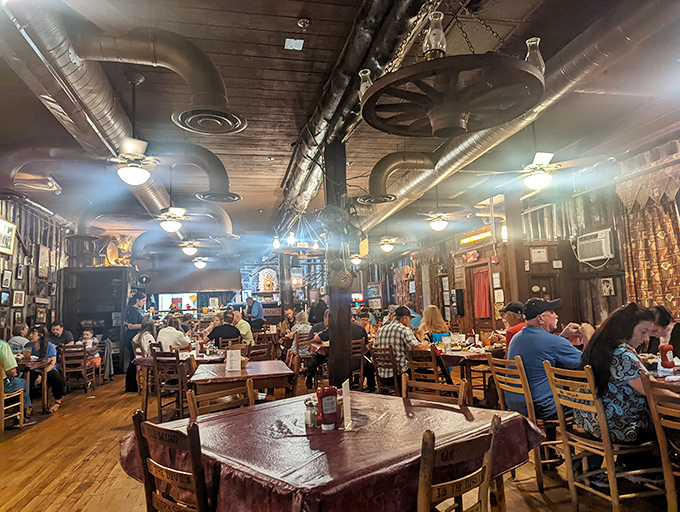 The packed dining room speaks volumes&mdash;these aren't just customers, they're pilgrims who've found their carnivorous promised land amid wooden beams and checkered tablecloths.