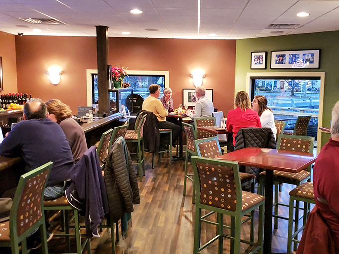 The dining room buzzes with that magical energy that happens when good food meets good company&mdash;notice nobody's looking at their phones?