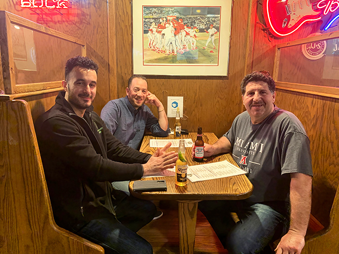 Where strangers become friends and friends become family. That Miami University shirt tells you everything about local loyalty.