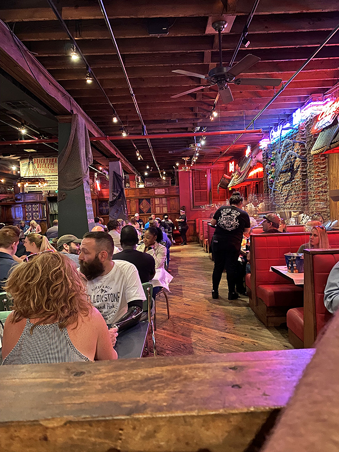 Where seafood brings strangers together. Nothing breaks the ice like everyone at neighboring tables wearing plastic bibs.
