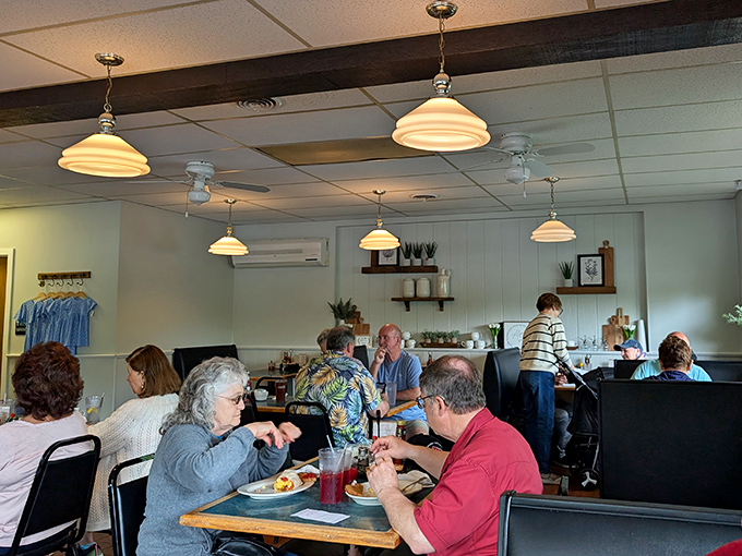 Where strangers become friends over gravy. Notice how nobody's looking at their phones? That's the power of really good food. 