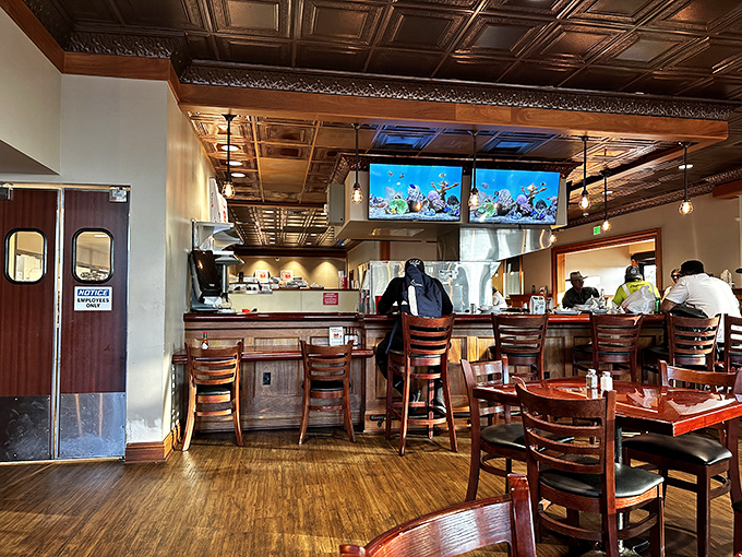 Where strangers become neighbors over eggs and coffee. The 49er's dining room feels like a community gathering spot disguised as a restaurant.