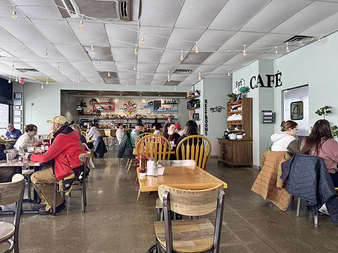 A bustling morning at Fort Jesse Cafe, where strangers become temporary neighbors united by the universal language of exceptional breakfast.