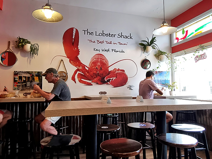 The wall art says it all&mdash;this is lobster territory. Patrons hunched over their treasures know they've found the X on Florida's culinary map.