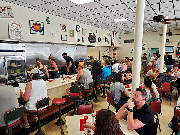 Where locals gather to solve the world's problems over bottomless coffee, proving that the best social network has always been a booth at the neighborhood diner.