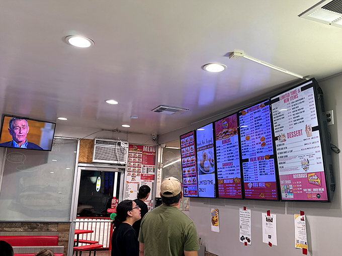 Modern screens meet classic drive-in culture, where the only thing that's changed is how we display what's always been delicious.