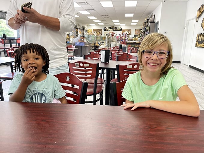 The universal language of childhood joy: that moment when you're given permission to eat something gloriously, unapologetically sweet.