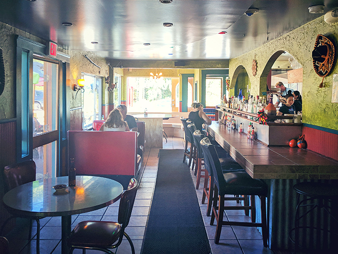 Sunlight streams in as diners enjoy the casual vibe. In New Hampshire's mountain country, this colorful oasis feels like finding a secret passage to Mexico.
