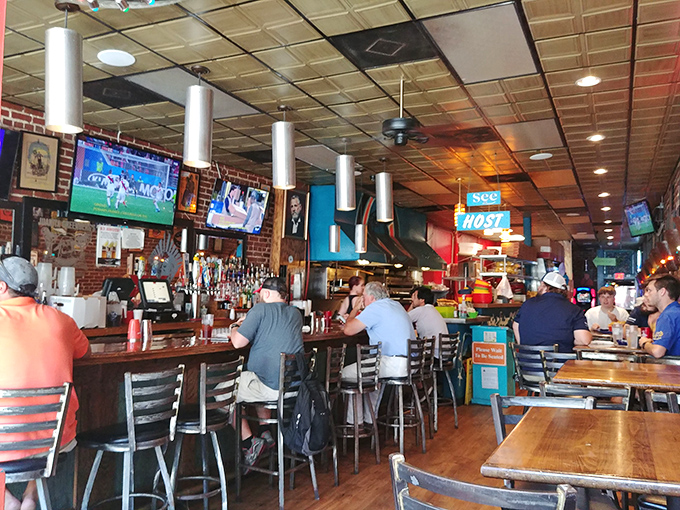 The bar scene: where sports fans, food lovers, and margarita enthusiasts form a temporary community bonded by good taste.