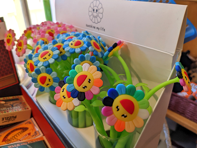 Whimsical flower pens bloom among the sweets. Because after a sugar high, you might need to write down what happened.