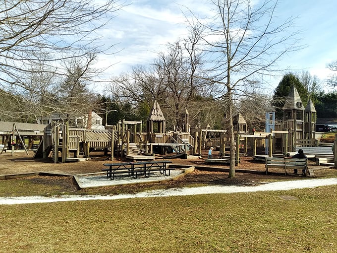 Franklin Park's playground waits for children's laughter, a reminder that in Brevard, screen time often loses to good old-fashioned monkey bar time.