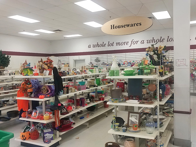 The housewares section's slogan says it all: "A whole lot more for a whole lot less." Truer words were never emblazoned on a thrift store wall.