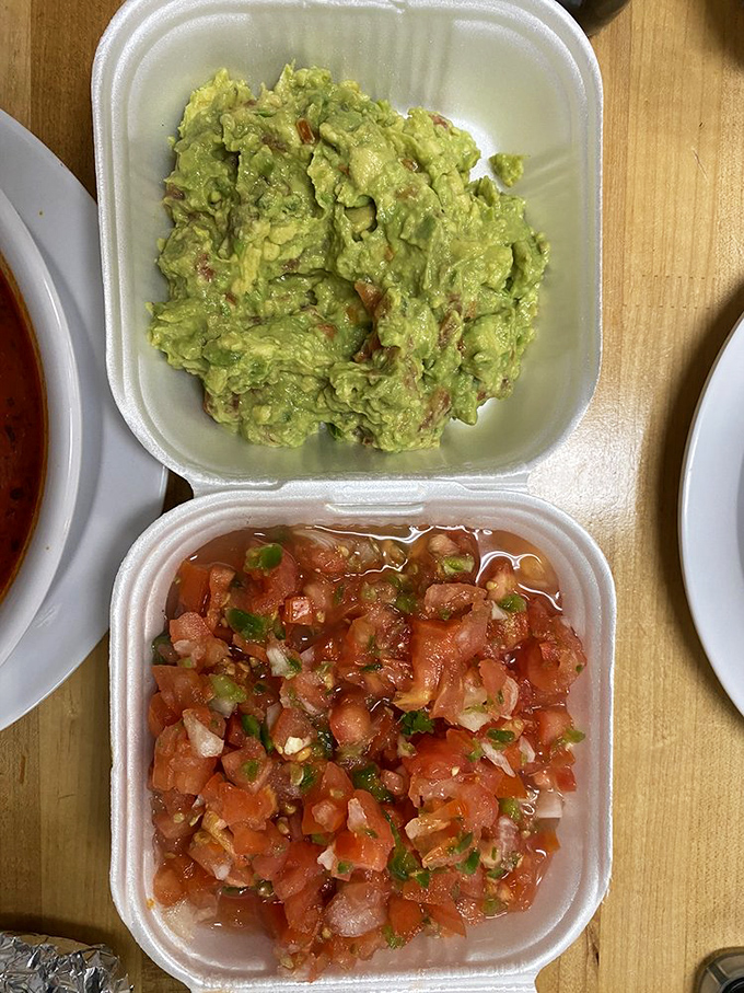 The dynamic duo of Mexican condiments&mdash;chunky pico de gallo and creamy guacamole&mdash;ready to transform any dish from good to unforgettable.