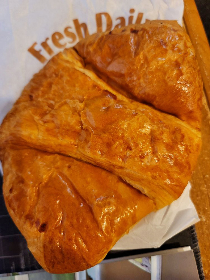 This ham and cheese croissant isn't just breakfast&mdash;it's edible architecture, with buttery layers creating the perfect savory morning masterpiece.