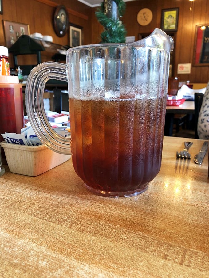 Sweet tea served in a pitcher big enough to baptize a small child &ndash; the unofficial state beverage of North Carolina in its natural habitat.
