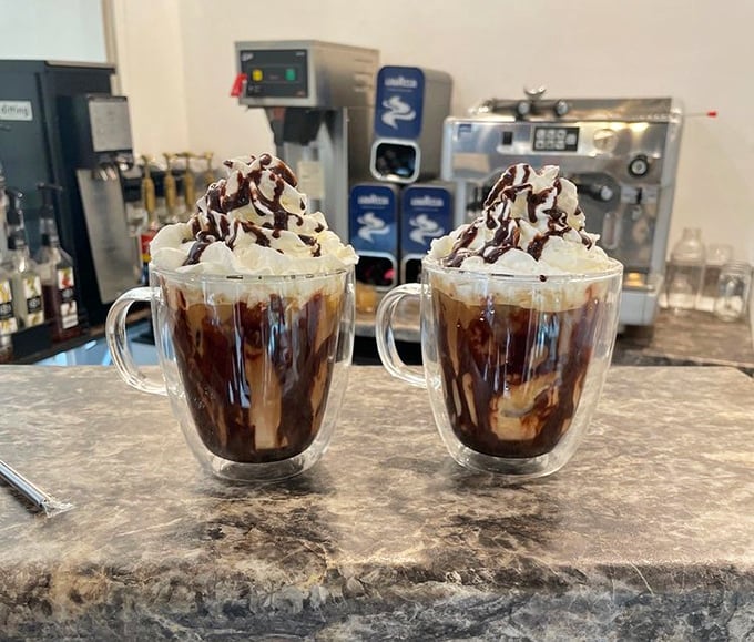 These mochas aren't just wearing whipped cream hats&mdash;they're sporting full-on chocolate-drizzled crowns fit for caffeinated royalty.