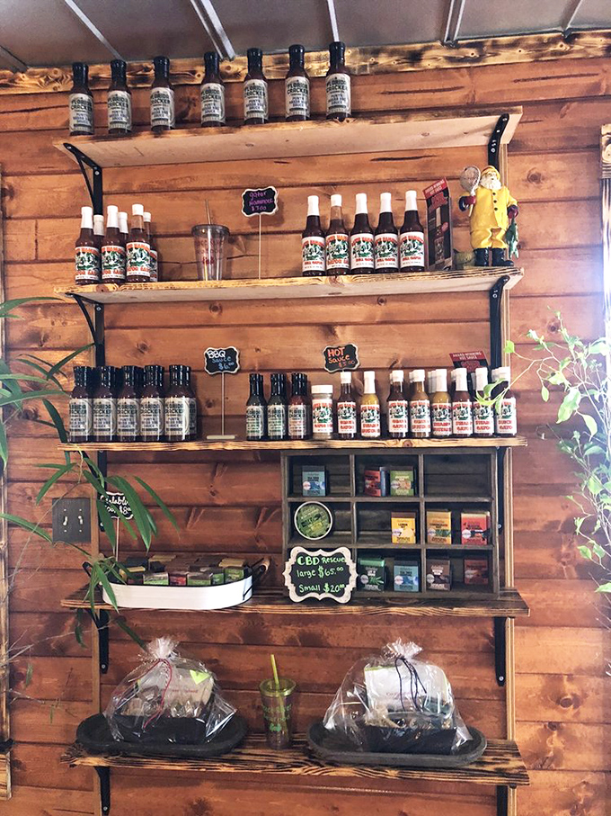 Shelves lined with local sauces and seasonings – take home a taste of Florida to torture your northern friends with.