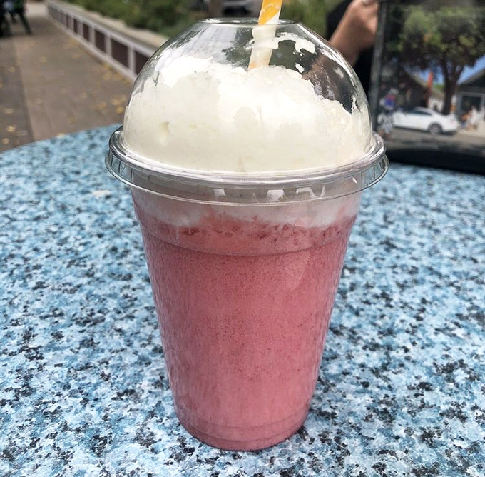 This isn't just a strawberry Italian soda&mdash;it's summer in a cup, complete with that dome lid holding back an avalanche of joy.