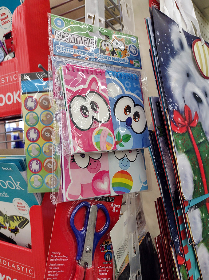 Scented notebooks that bring back memories of scratch-and-sniff stickers &ndash; childhood nostalgia with adult practicality, all for a single dollar.