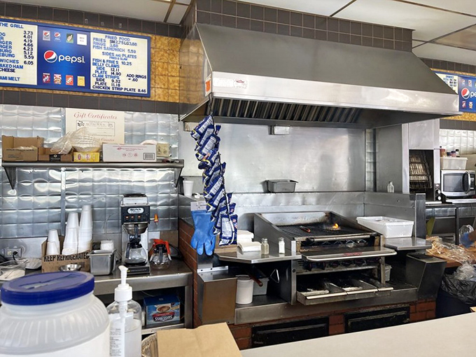 Where the magic happens &ndash; a kitchen that's seen more action than a Hollywood stuntman, turning out classics with practiced precision.