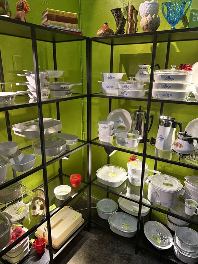 Wander through historic brick halls to find retro kitchenware and unique collectibles waiting for you at this charming vintage destination.