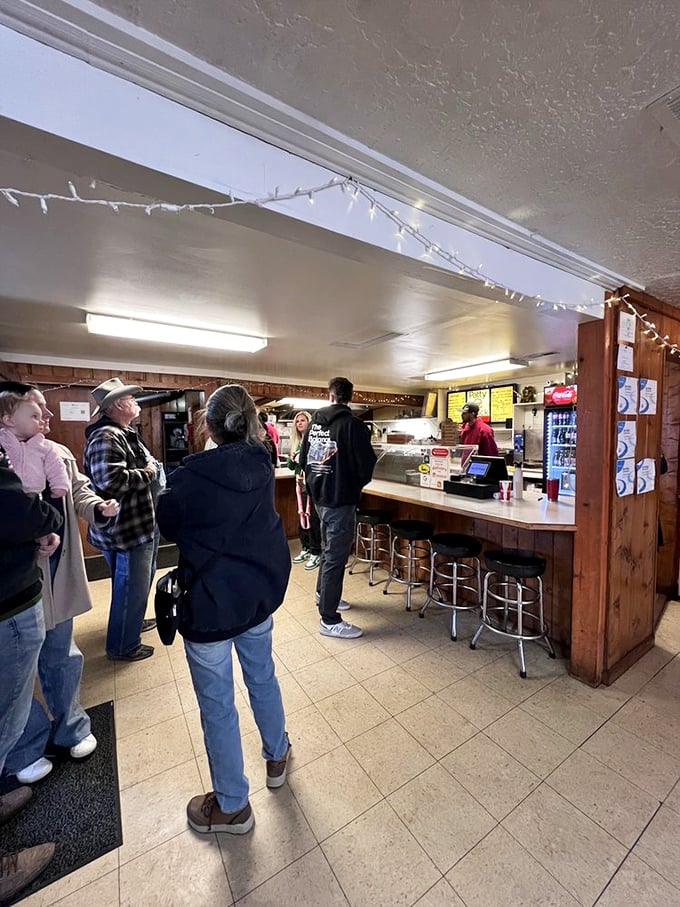 The line forms for a reason. Some things are worth waiting for, and these folks know it. 