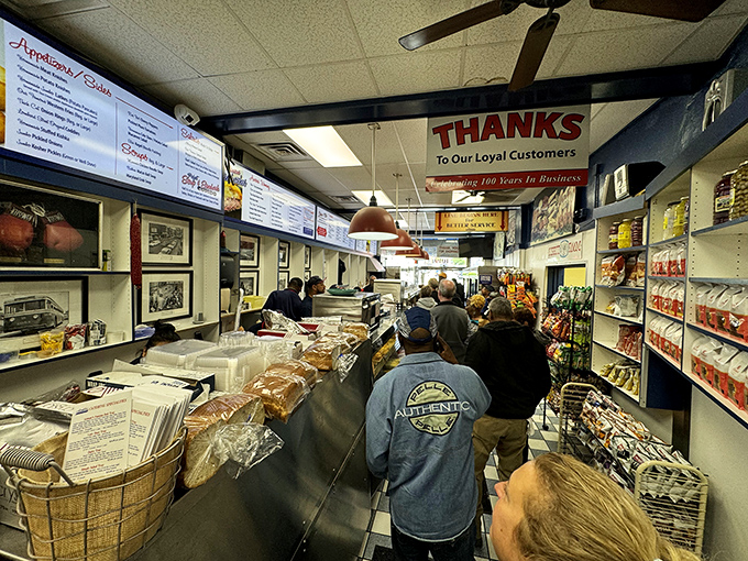 The line at Attman's isn't just a queue&mdash;it's a rite of passage where anticipation builds with each shuffle forward toward sandwich salvation.