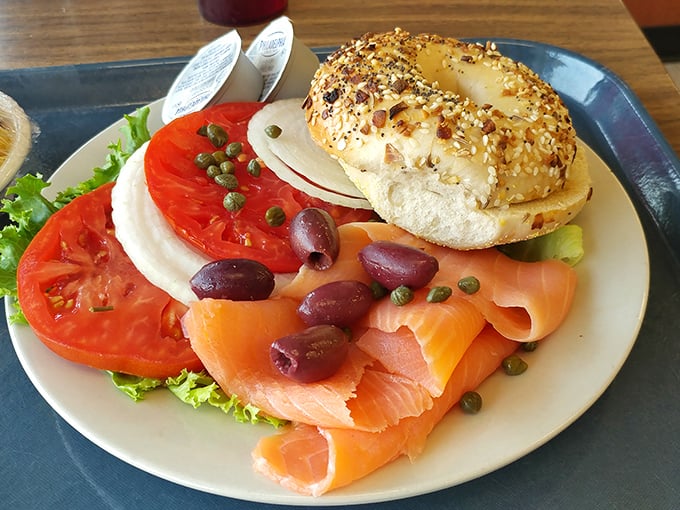 Lox so perfectly arranged it deserves its own art exhibition. "Still Life With Bagel and Capers," perhaps?