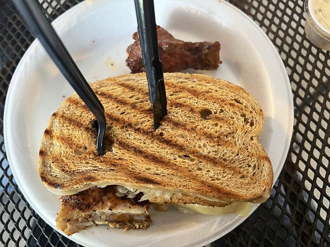 The Mahi Reuben&mdash;where New York deli meets Florida Keys fishing boat in a sandwich that shouldn't work but absolutely does.