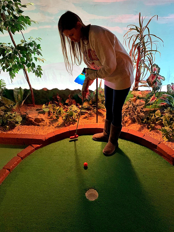 Mini-golf: the traditional post-buffet activity where you can pretend to burn calories while digesting enough food to hibernate through winter.