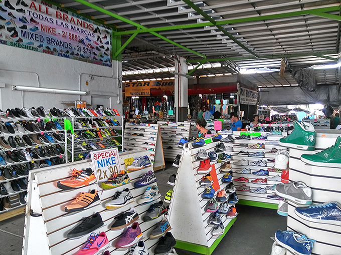 Sneaker heaven for the budget-conscious, where brand names meet bargain prices in a rainbow of athletic possibilities.