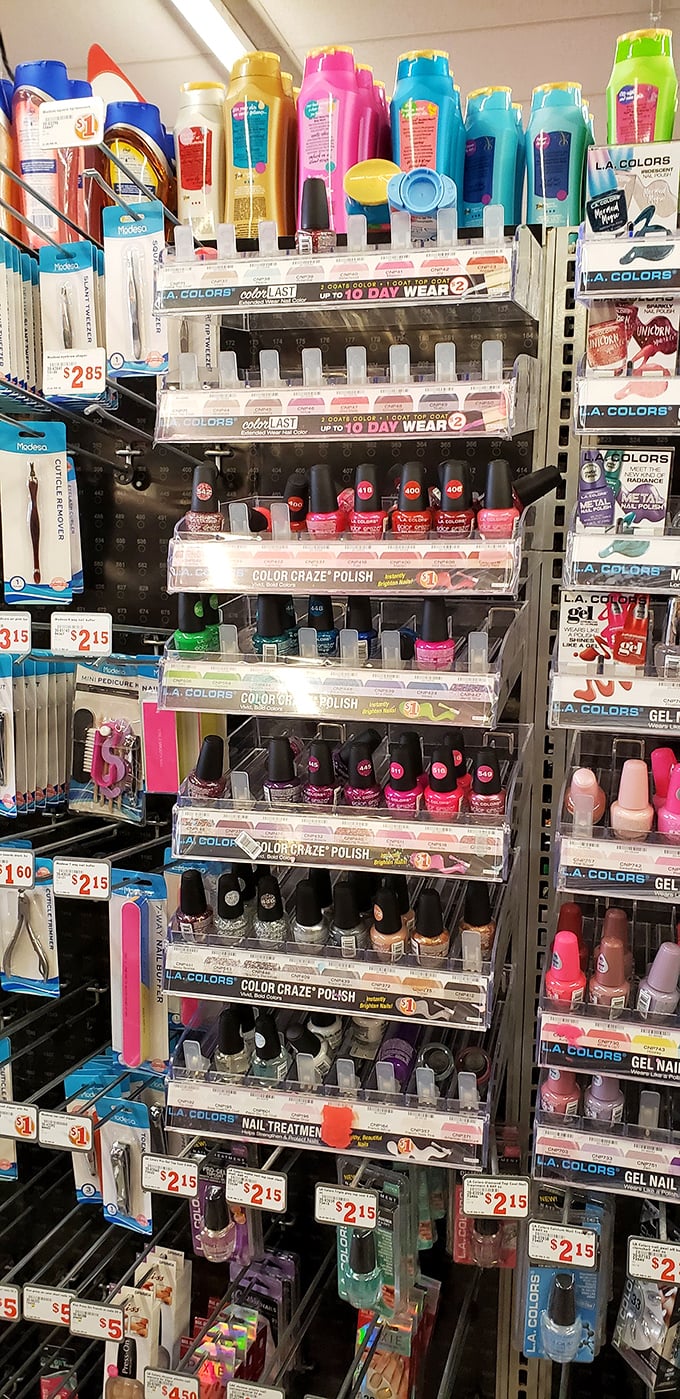 Beauty on a budget! This nail polish display offers seasonal colors that let you change your look more often than your Netflix password.