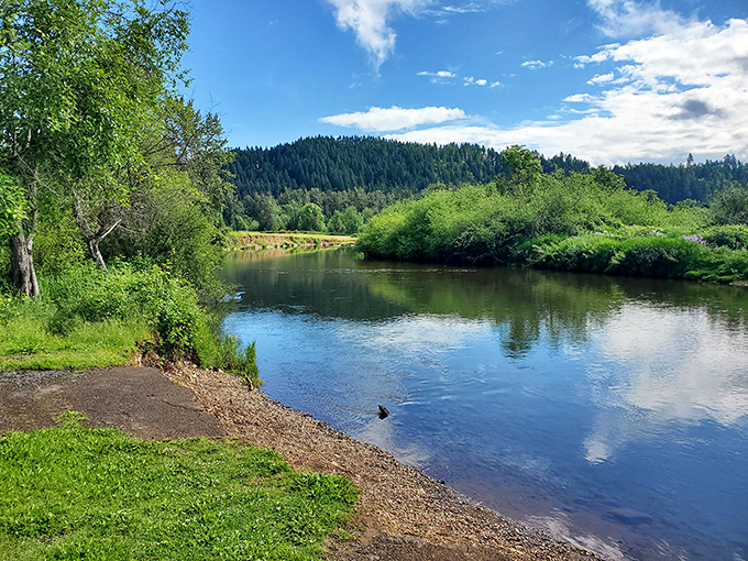 The Coast Fork Willamette River meanders through town like it has all the time in the world&mdash;because here, it does.