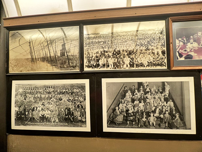 These vintage photographs lining the walls aren't just decoration&mdash;they're windows into America's railroad past, telling stories of journeys long completed.