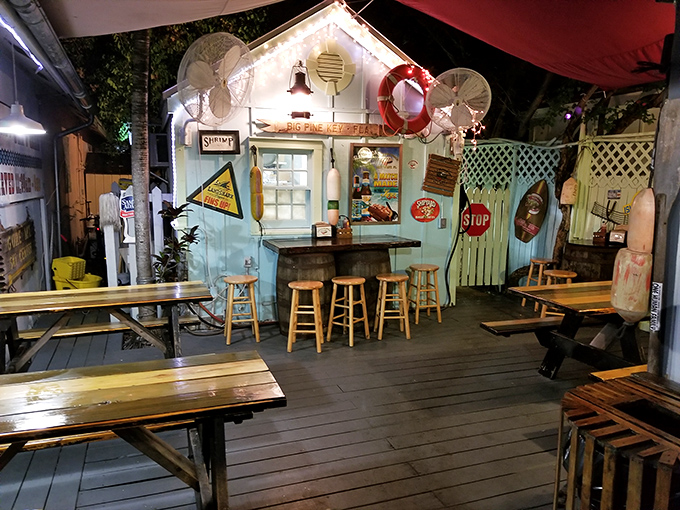 Evening on the patio has all the coastal charm of a Jimmy Buffett song, minus the annoying parts.