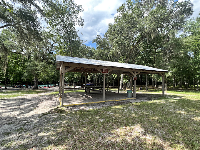 Rain or shine, these picnic pavilions have you covered. The perfect spot for family reunions where potato salad and memories are equally shared.