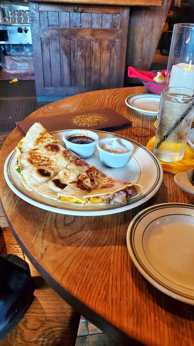 This quesadilla might seem like an outlier at an English-inspired steakhouse, but one bite proves that deliciousness transcends all culinary borders.