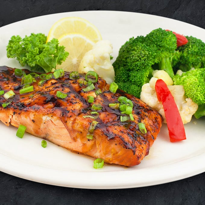 Salmon with a glaze so perfectly caramelized it makes you wonder why anyone would ever overcomplicate seafood.