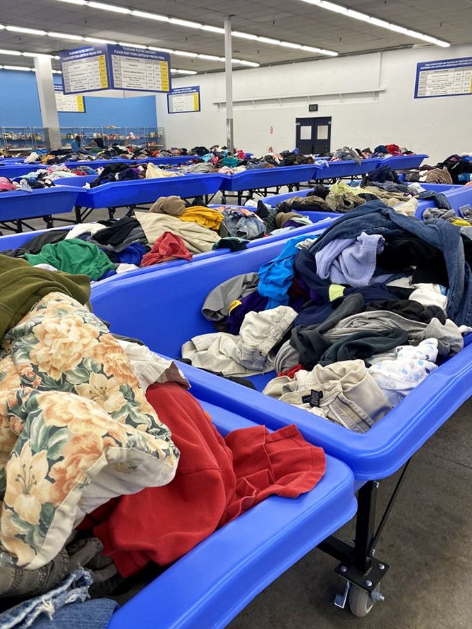 Textiles in every color create an abstract landscape of fabric&mdash;each fold potentially hiding that perfect vintage piece.